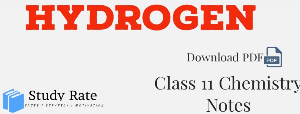 Hydrogen Notes Class 11 Chemistry Notes- Download PDF for JEE/NEET ...