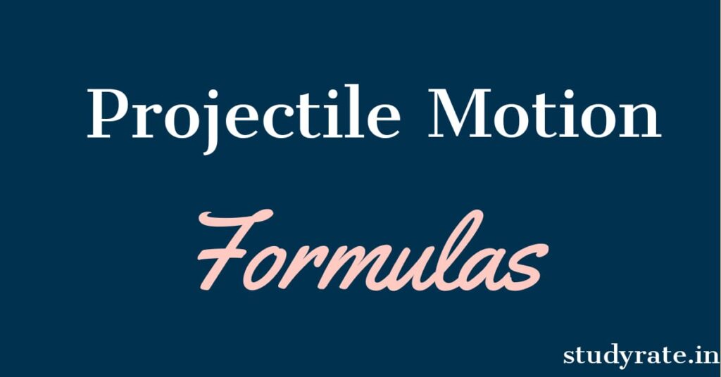 Projectile Motion All Formulas Class 11 Physics For Jee Neet Pdf
