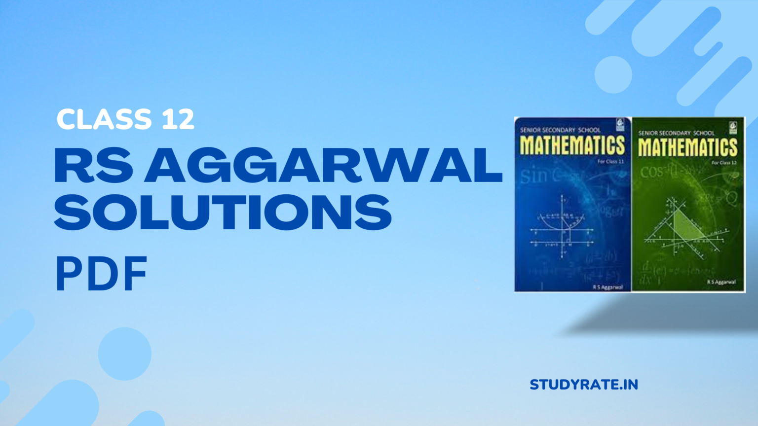 RS Aggarwal Class 12 Solution PDF Download - STUDY RATE